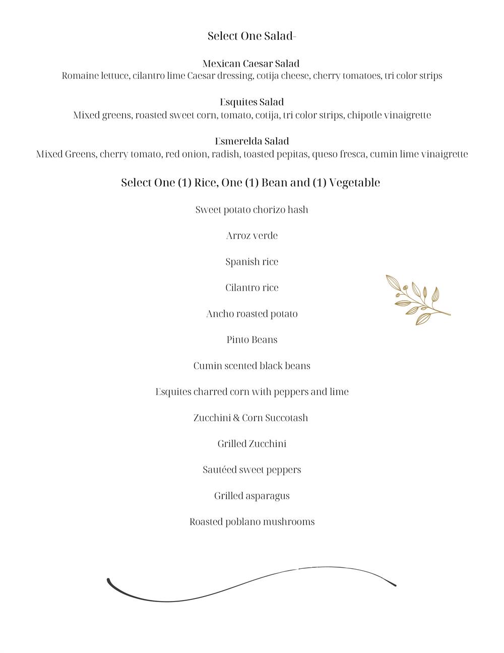 Taste of Mexico Menu – California Fresh Catering
